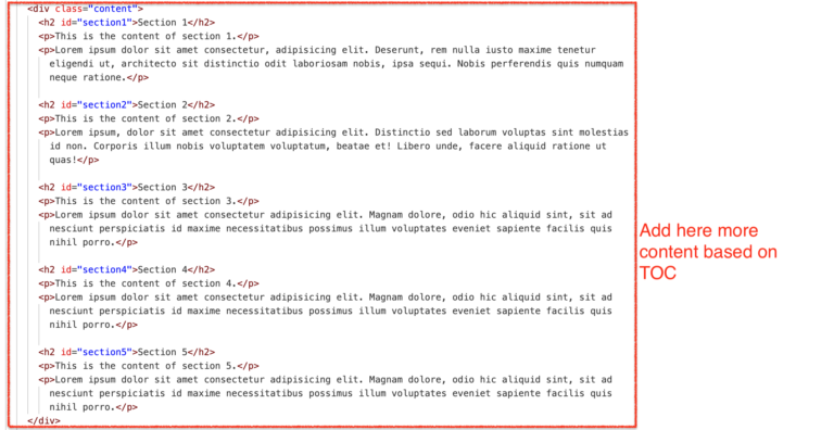 Create A Simple Responsive Table Of Contents Toc Template For An Article Using Html Css And