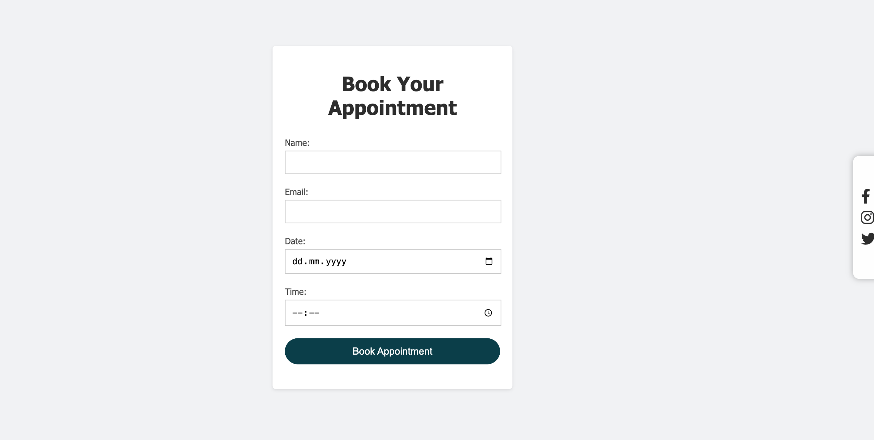 Making An Appointment Form Using Html Css And Js Pbc Webdev